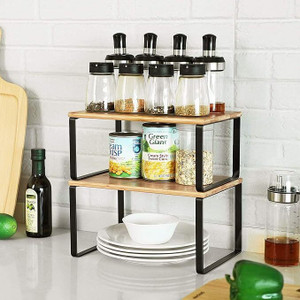 Indian Decor RW29725 Classic Cabinet Shelf Organizer, Set of 2 Kitchen ...