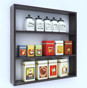 Firebees Containers Kitchen Rack Wood stylish floating wall mount rack ...