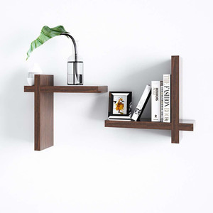 wooden cave V-shape wall shelves for wall decor and book organization ...
