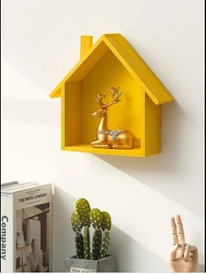 WallHeaven Wooden House Shaped Display Shelf,Floating Wall Hanging ...