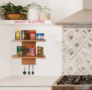 SMART SHOPPEE Wooden Wall Decore Shelf, Kitchen Rack, Book Stand, Wall ...