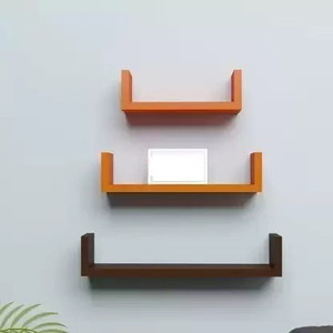 Woodenstories Wooden U shaped wall rack book rack wall mounted shelf ...