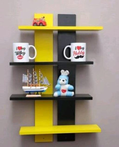 THE PINEWOOD ENTERPRISES Wooden Glossy Double Patti Wall Shelf MDF ...