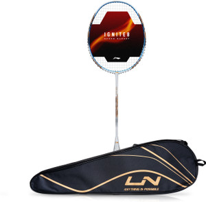 LI-NING Ignite 8 Japanese Carbon Graphite White, Blue Strung Badminton ...