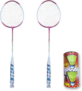 house of common Smash Bird Racquet Combo Badminton Kit ( 85 gm) Pink ...