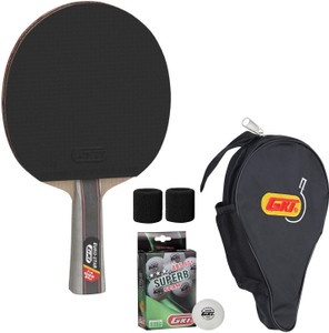 GKI Euro Star TT Racket + Superb 40+ TT Ball + Wrist Band Red, Black ...