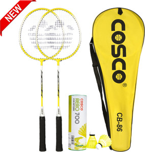 COSCO CB-86 (Pack of 2 Racquet) + Aero 700 Shuttle Box (Pack of 6 ...