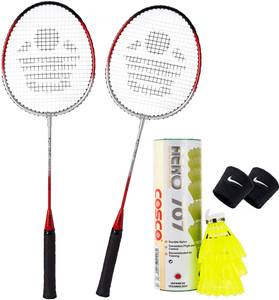 COSCO CB-85 (Pack of 2 Racquet) + Aero 707 Shuttle Box (Pack of 6 ...