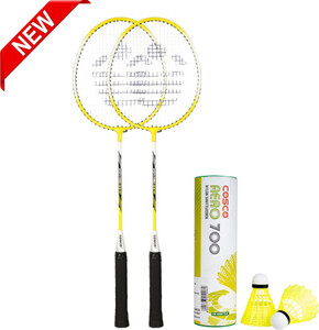 COSCO CB-86 (Pack of 2 Racquet) + Aero 500 Shuttle Box (6 Shuttle ...