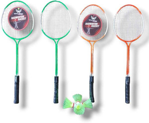 SPO Zone SP Double Shaft Racket Set Multicolor Strung Badminton Racquet ...