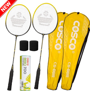 COSCO CB-888 SUPER SPEED Racquet Set, 6 Piece Nylon Shuttle, 2 Wrist ...