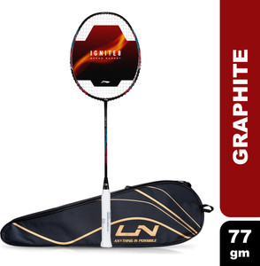 LI-NING Ignite 8 Japanese Carbon Graphite Black, Red Strung Badminton ...
