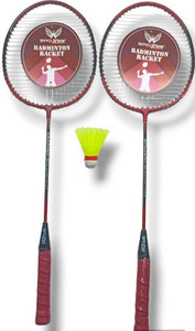 SPO Zone BULLET SKY Badminton RACQUET Set of 2 PC with 1 shuttle Blue ...