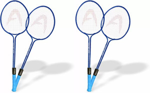 ARTINO Double Shaft Badminton Racket Set of 4 Piece with 6 Piece Nylon ...
