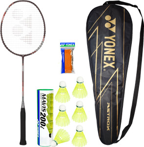 YONEX Combo of 8, 1 Astrox Attack 9 Badminton Racquet, 6 Shuttles, 1 ...