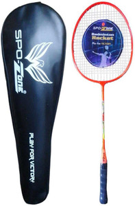 SPO Zone Aluminium TI-1300 plus Badminton Racket Orange Orange Strung ...
