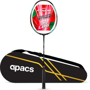 apacs ATTACK 66 (35LBS, 100% UHM GRAPHITE) Red Unstrung Badminton ...