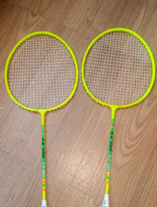 rk son Yellow malticoluer Multicolor Strung Badminton Racquet - Buy rk ...