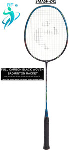 Bearfitz SMASH-Z41 Full Graphite Badminton Racquet Black, Blue Strung ...