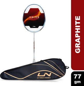 LI-NING Ignite 8 Japanese Carbon Graphite White, Blue Strung Badminton ...