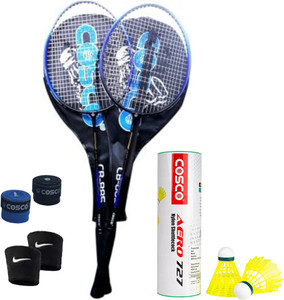 COSCO Badminton Racquet Set - 2 CB-885 Racket, 1 Aero 727 "6 Shuttle ...