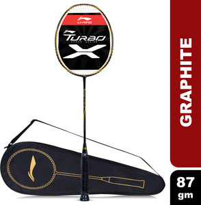 LI-NING Turbo X 70 G5 Strung Badminton Racket (Black, Gold) Black, Gold ...