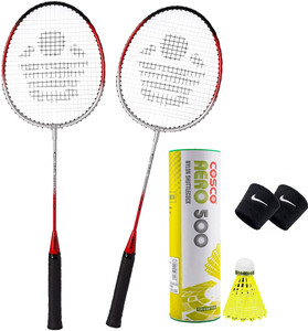 COSCO CB-85 (Pack of 2 Racquet) + Aero 500 Shuttle Box (Pack of 6 ...