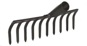 YUVCON Premium Steel Garden Rake 10-Teeth Without Handle (Black) Garden ...