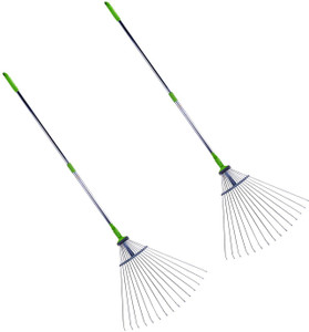 Sharpex Telescopic Metal Adjustable Rake for Quick Clean Up of Lawn ...