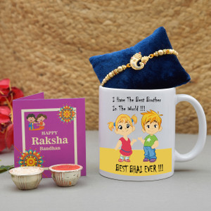 Radiant Crafts Designer Ganesh Rakhi With Best Bhai Mug Roli Chawal ...