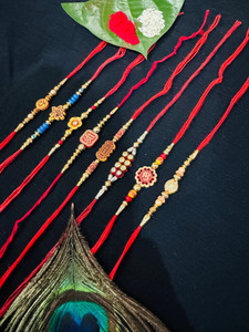 TCF Designer Rakhi Set for Brother Combo with Roli Chawal Mauli Thread ...