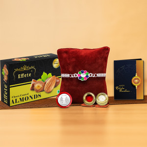 DeoDap Bracelet Rakhi Combo for Brother with Chocolate Almond (32-GM ...