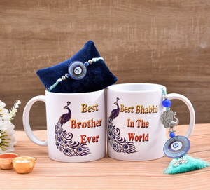 Superior craft Bhaiya Bhabhi Bhaiya Bhabhi Mug Set| Bhai Bhabhi Rakhi ...