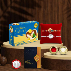 DeoDap Designer Rakhi Combo Gift Set for Brother |Butterscotch 32Gm ...