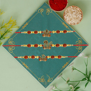 Hoshita Rudraksh Mahadev Mahakal Trishul Rudraksh Rakhi Set With Tilak ...