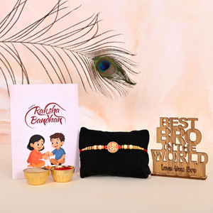 Poorak Religious Best Bro Wooden Stand Assorted Rakhi Set Price in ...