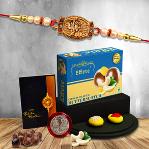 Effete Designer Rakhi Combo with Chocolate Butterscotch(32gm)|Rakhi ...