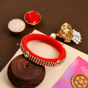 Ascension Bracelet Kada Bangle Designer Rakhi Brother with Roli Tilak ...