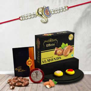 Effete Designer Rakhisetof1with ChocoCoatedAlmonds(32gm)|Rakhi for ...
