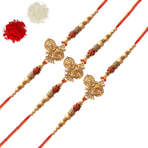 PORAK Religious RAKHI04 Assorted, Pearl, Mauli Thread Chawal Roli Pack ...