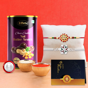 DeoDap Designer Rakhi Combo Gift Set for Brother |Butterscotch 96Gm ...