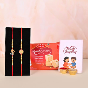 Poorak Religious Soan Papdi 2 Rakhi Assorted Rakhi Set Price in India ...