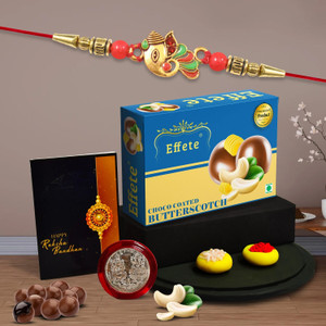 DeoDap Designer Rakhi Combo Gift Set for Brother |Butterscotch 32Gm ...