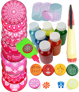 oramsa Ready to Draw Rangoli Making Kit combo Rangoli Stencil Price in ...