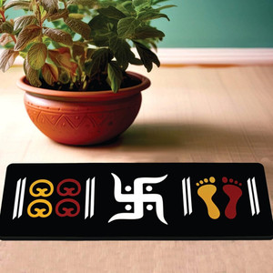 Solobolo Chitrashila Granite Rangoli with Swastik, Modak & Footprint ...