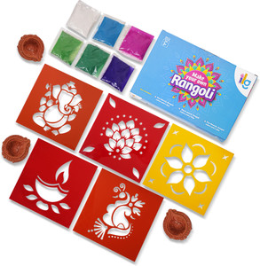 ilearnngrow Diwali DIY Rangoli Kit, Pack Of 8 Rangoli Colors With 5 ...