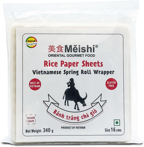 Meishi Vietnamese Gluten Free Rice Paper Square Sheet (16 Cm) 340 g ...