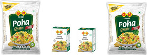 GM FOODS Plain Poha ( Pack Of 2) + Poha Masala ( Pack of 2) 1.5 kg ...