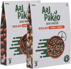 AAJPAKAO Boiled Rajma & Boiled Chawli Combo Pack of 2, Ready to Cook ...