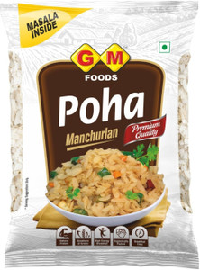 GM FOODS Manchurian Poha ( pack of 3) 500 Gram Each Packet With Masala ...